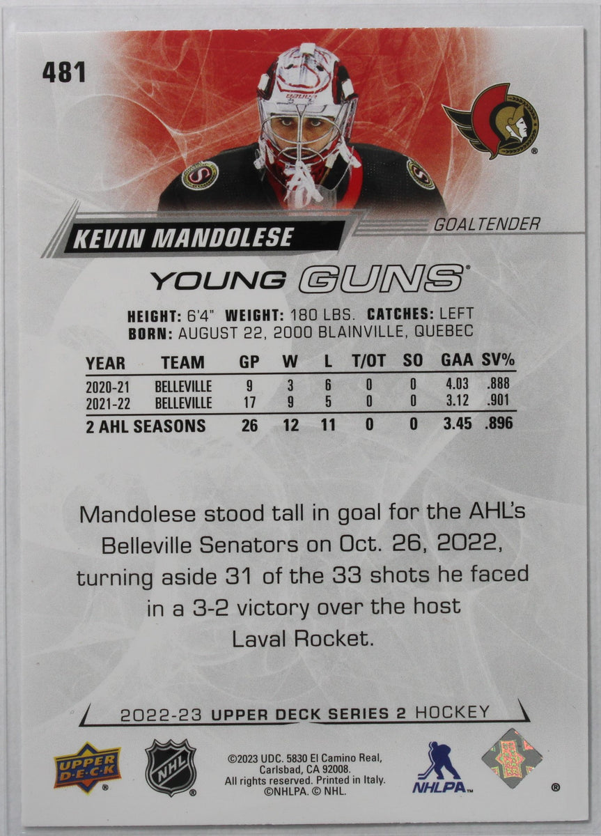 2022-23 - Upper Deck Series 2 - Kevin Mandolese - (Base) #481 – MK Cards