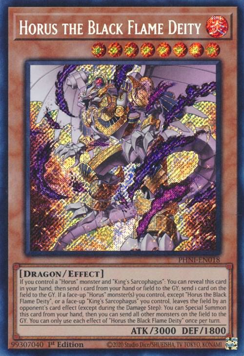 Horus the Black Flame Deity (Secret Rare) - PHNI-EN018 – MK Cards