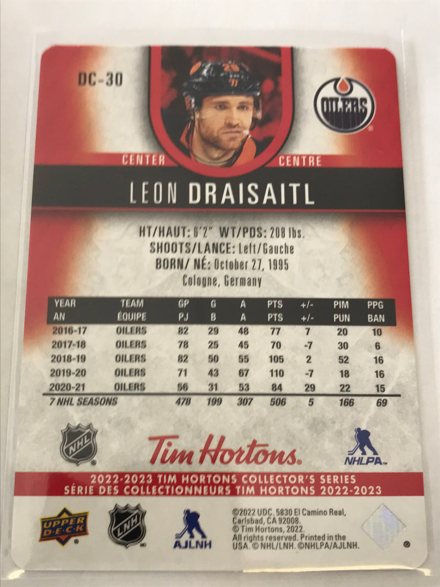 2022-2023 - Leon Draisaitl - Tim Horton's Red Die Cuts - #DC30 – MK Cards