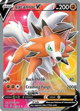 Lycanroc V (Full Art) (Ultra Rare) - 187/203 – MK Cards